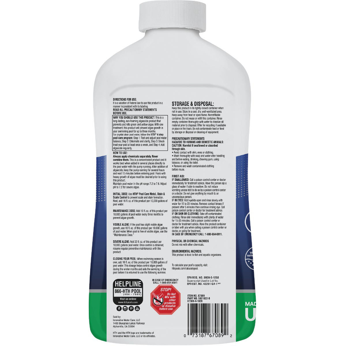 HTH Pool Care Algae Guard Ultra+ 32 Oz. Liquid Algae Control | Do it Best