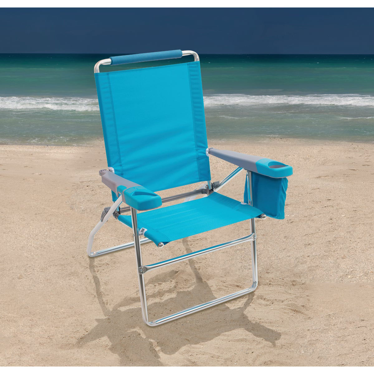 Rio Brands 4-Position Aluminum Folding Beach Chair with Insulated Pouch ...