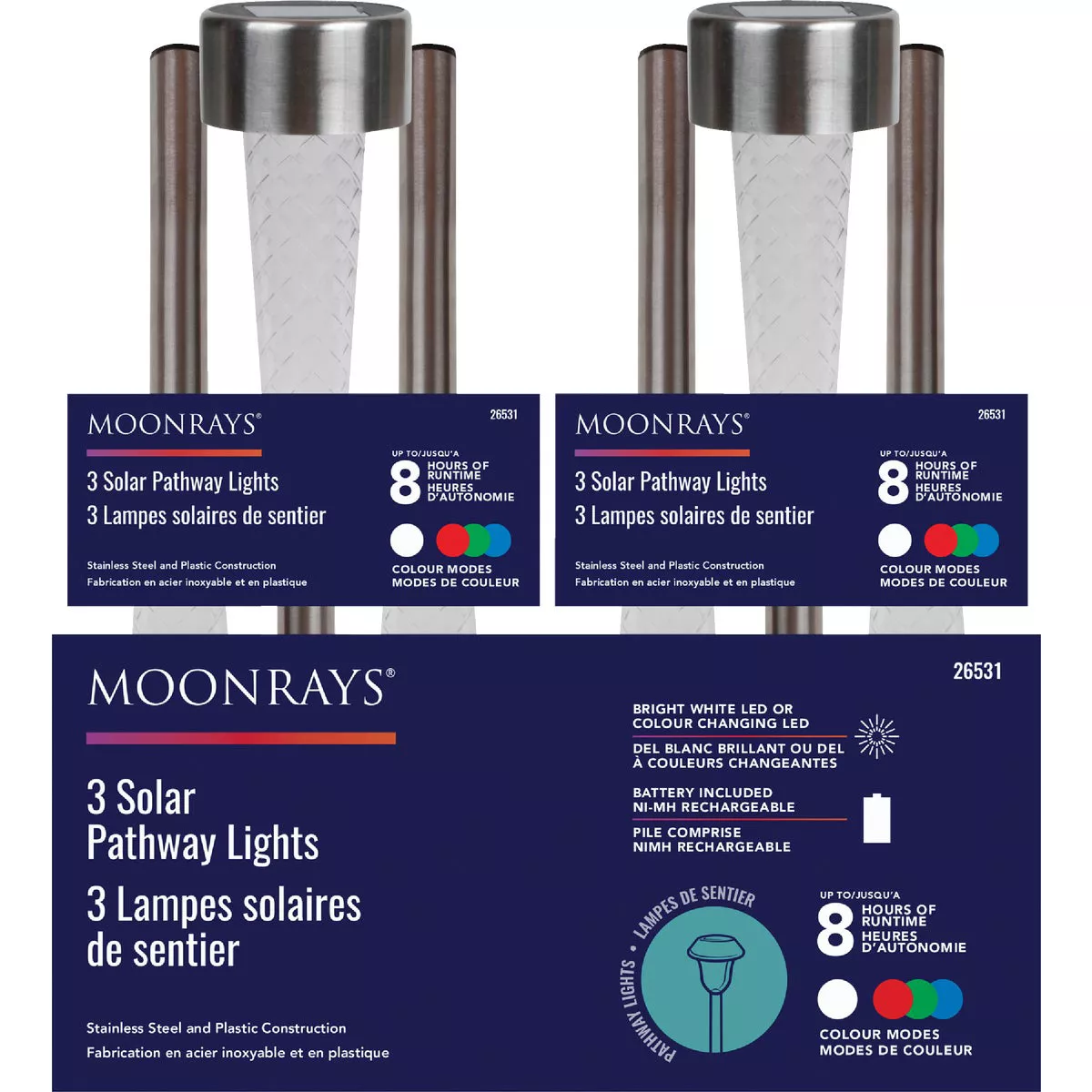 Moonrays Black Stainless Steel Solar Path Light (3-Pack) | Do it Best