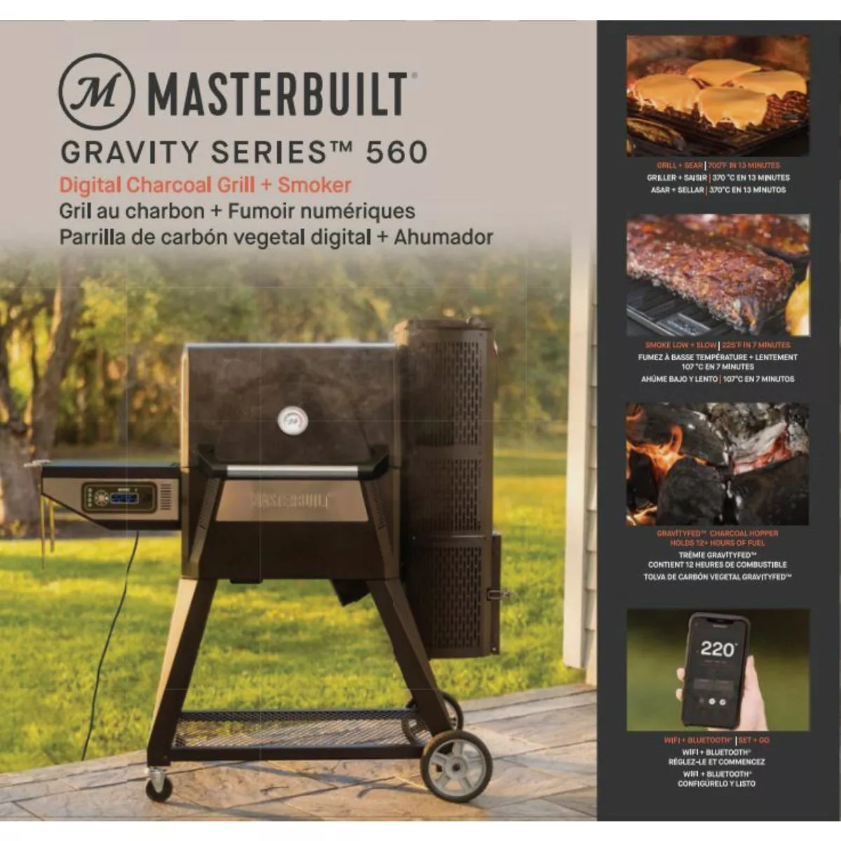 Masterbuilt Gravity Series 560 Black Digital Charcoal Grill + Smoker ...