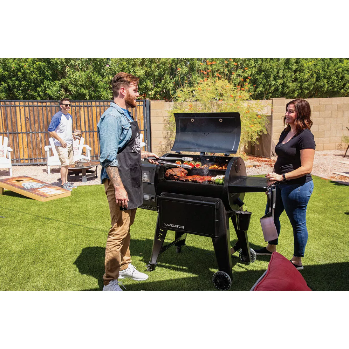 Pit Boss Navigator 850 Black 40,000-BTU 879 Sq. In. WiFi + Bluetooth ...