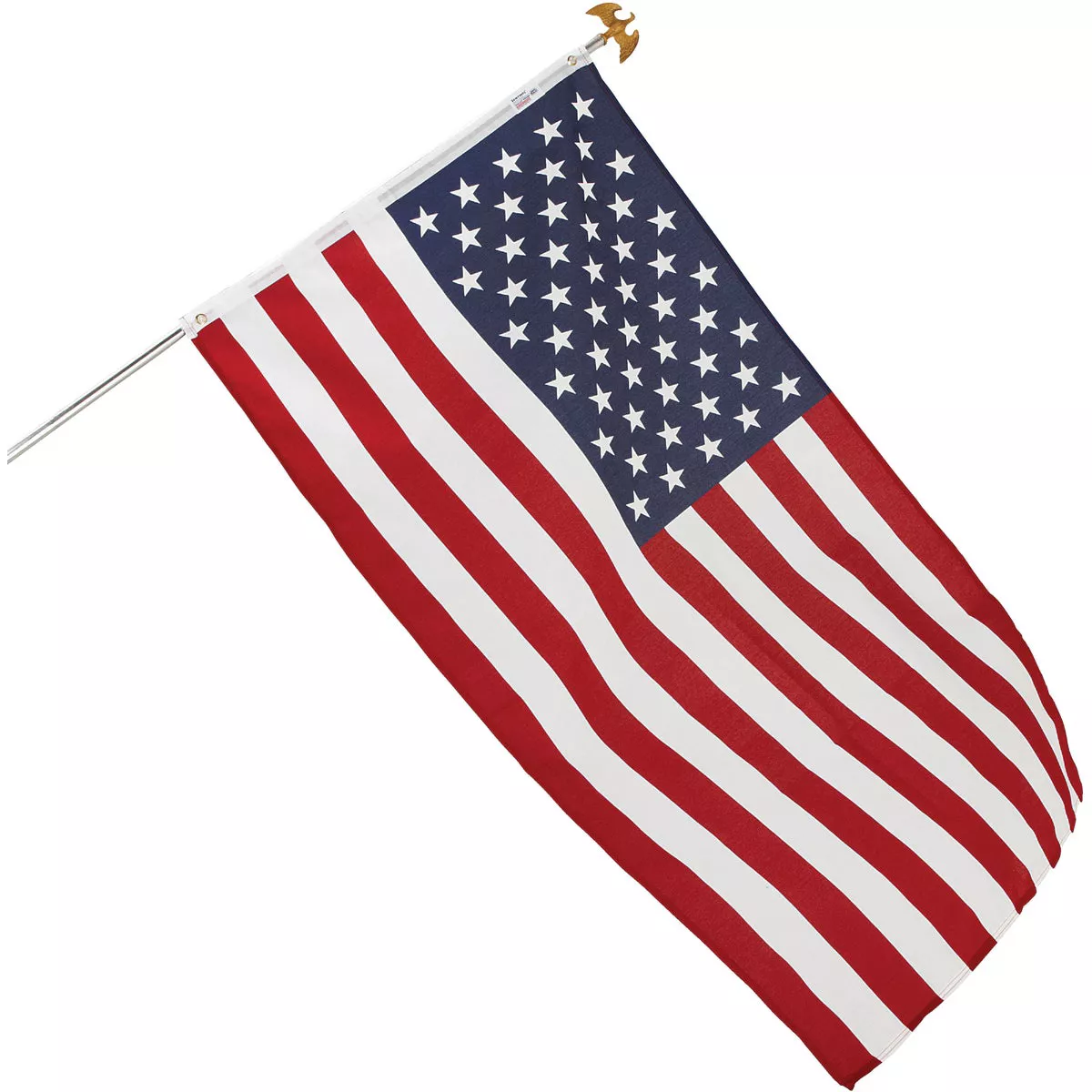 Valley Forge 3 Ft. x 5 Ft. Polycotton American Flag & 6 Ft. Pole Kit ...