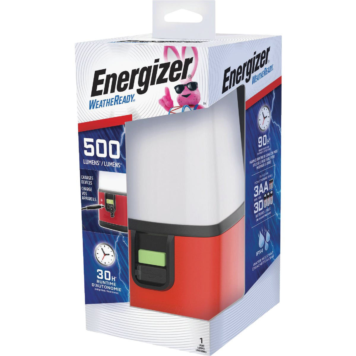 Energizer Weatheready 6 in. W. x 10 In. H. Red Plastic 360 Deg LED ...