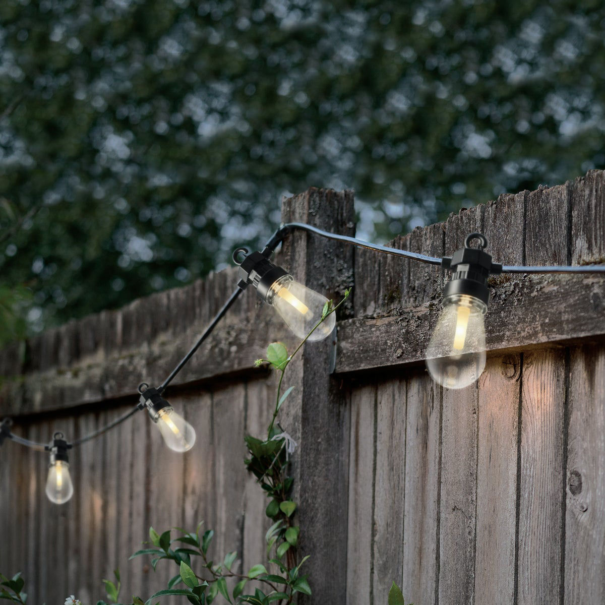 Lumineo 31 Ft. 20-Light Warm White LED Vintage Outdoor Party String ...