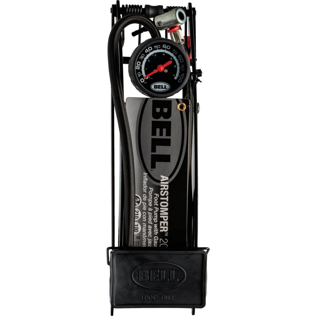 Bell Sports Airstomper 200 100 psi Steel Frame Multi-Sport Foot Pump ...