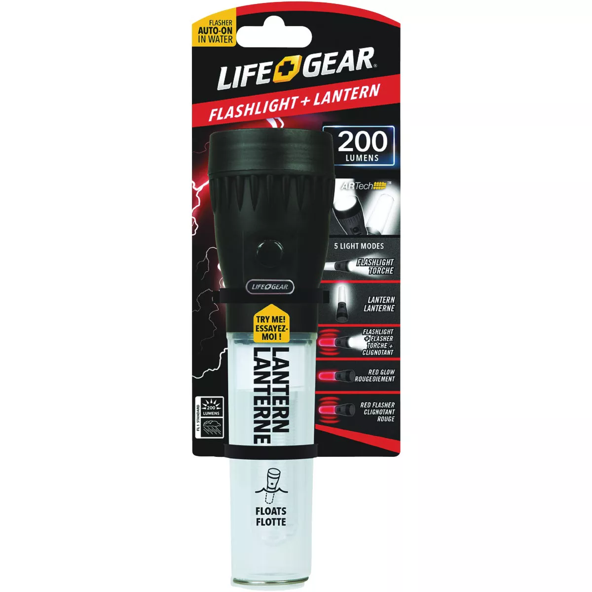 Life Gear Storm Proof AA 200 Lm. 2-In-1 LED Flashlight & Lantern | True ...