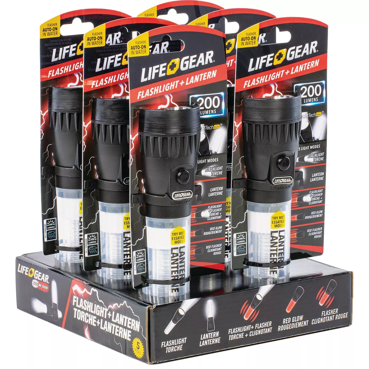 Life Gear Storm Proof AA 200 Lm. 2-In-1 LED Flashlight & Lantern | True ...