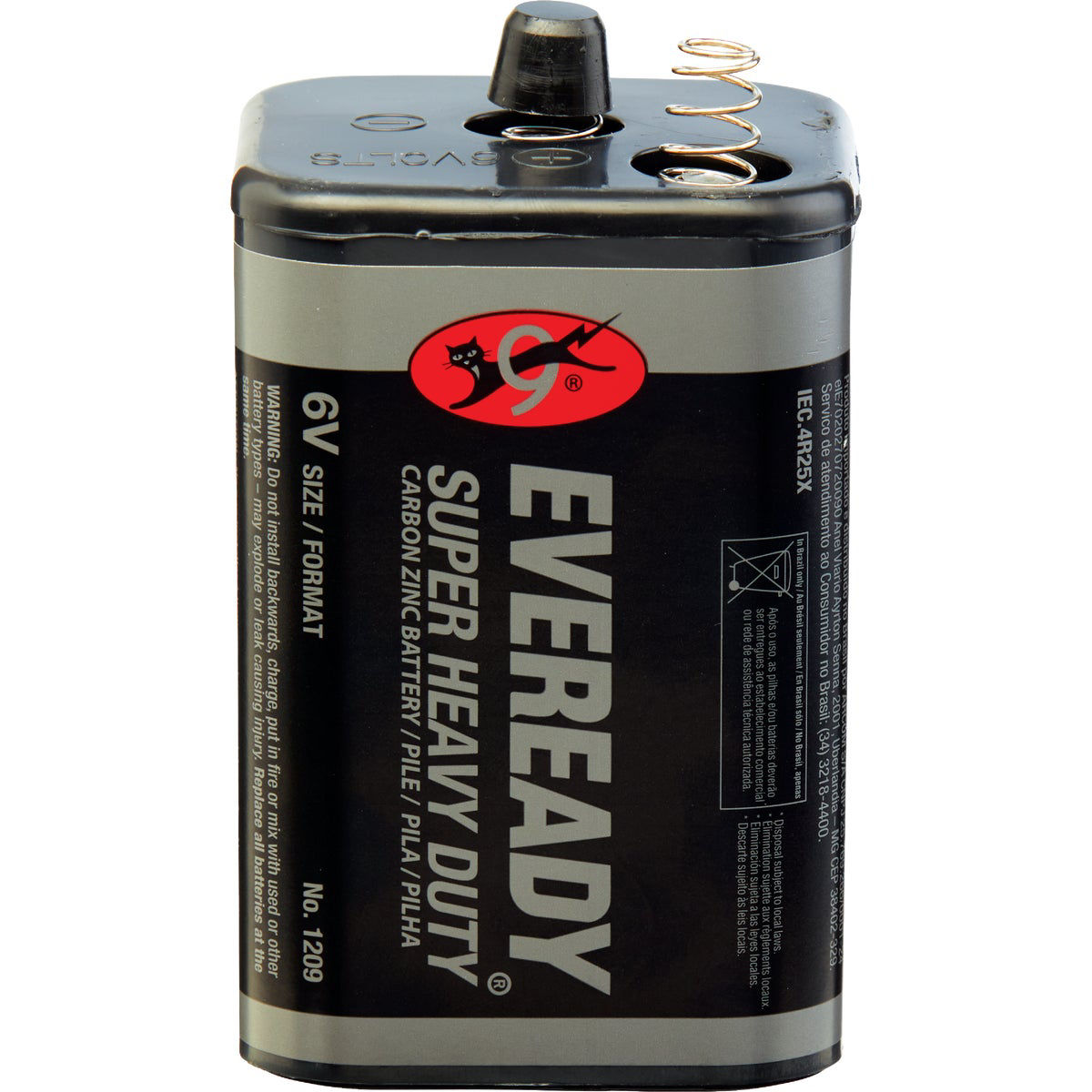 Eveready Super Heavy-Duty 6V Spring Terminal Carbon Zinc Lantern ...