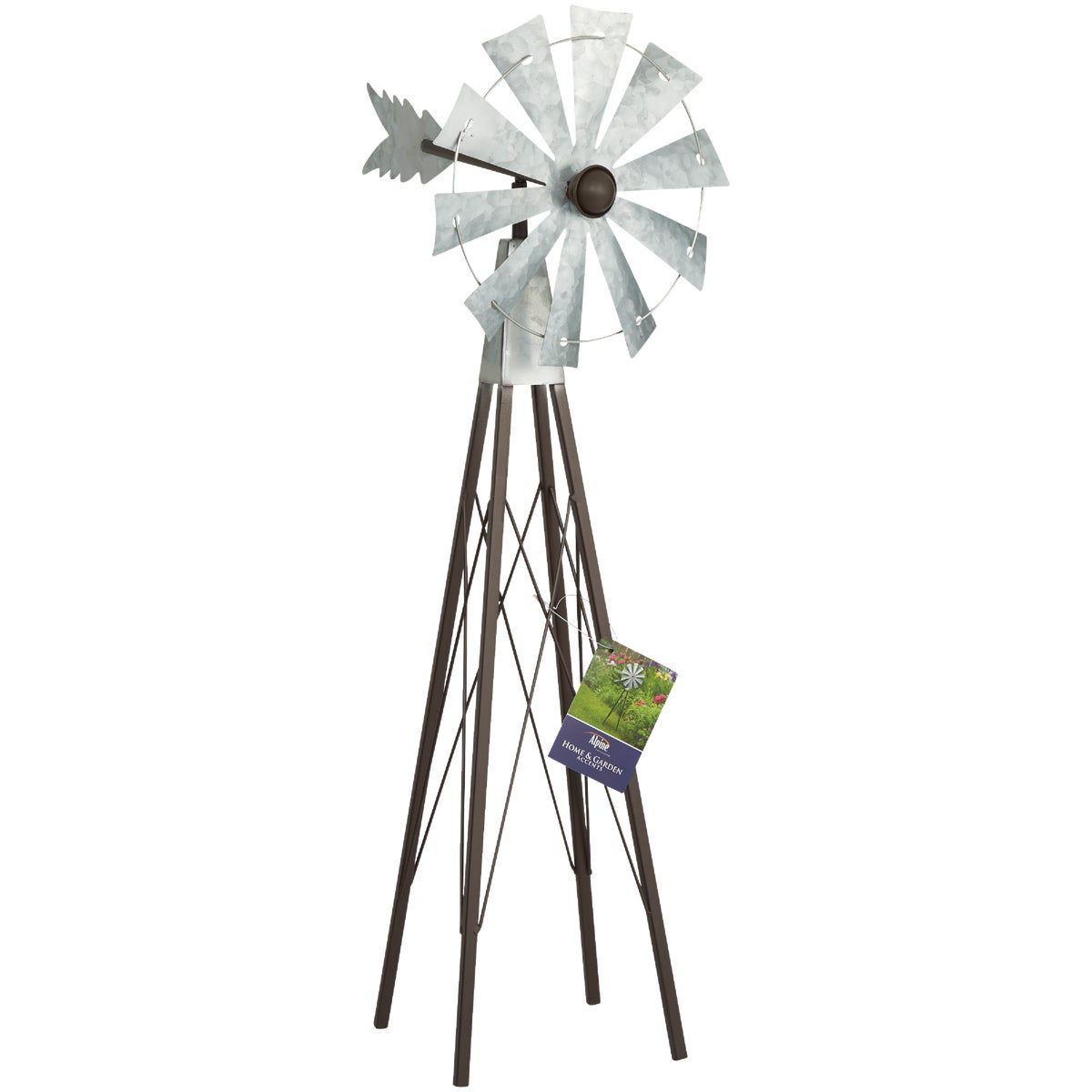 Alpine 24 In. H. Rustic Bronze & Silver Iron Mini Windmill | Do it Best