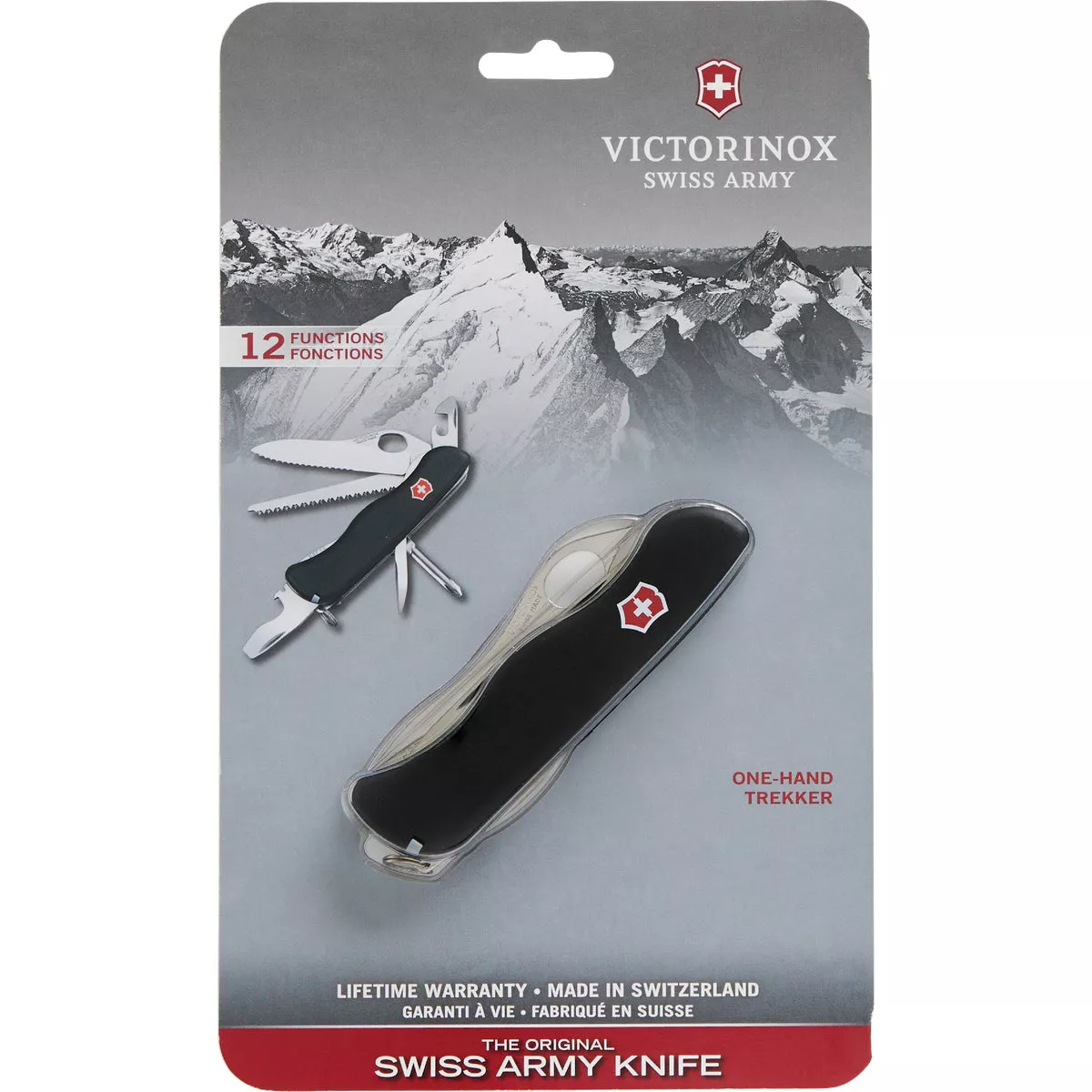 Victorinox One-Hand Trekker 12-Function 4.37 In. Black Swiss Army Knife ...
