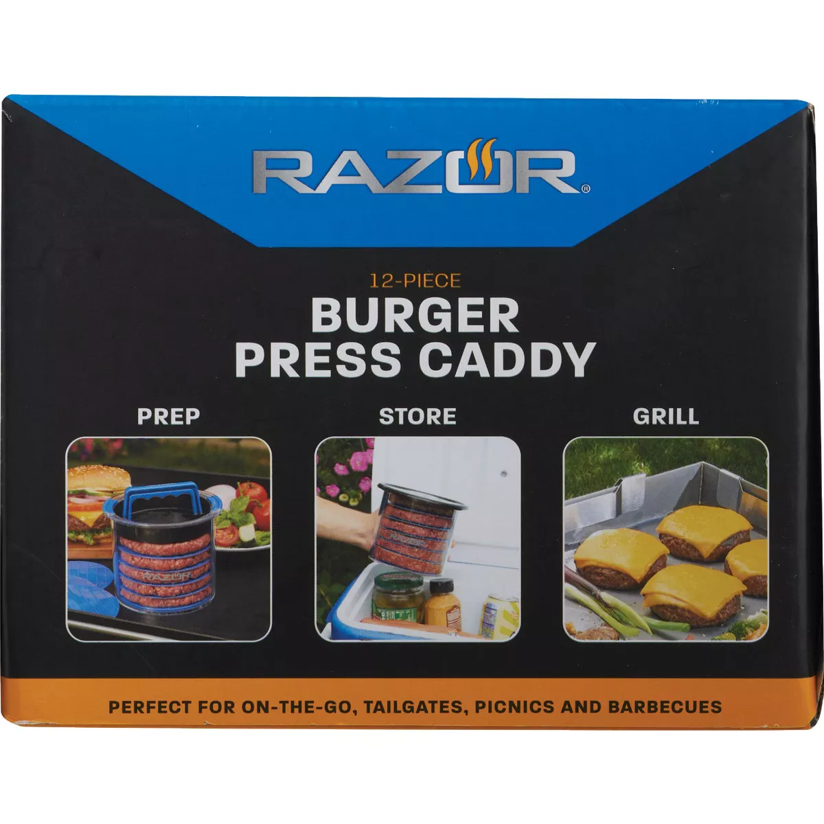 Mr. Bar-B-Q Razor 6 In. Burger Press Caddy (12-Piece) | Do it Best