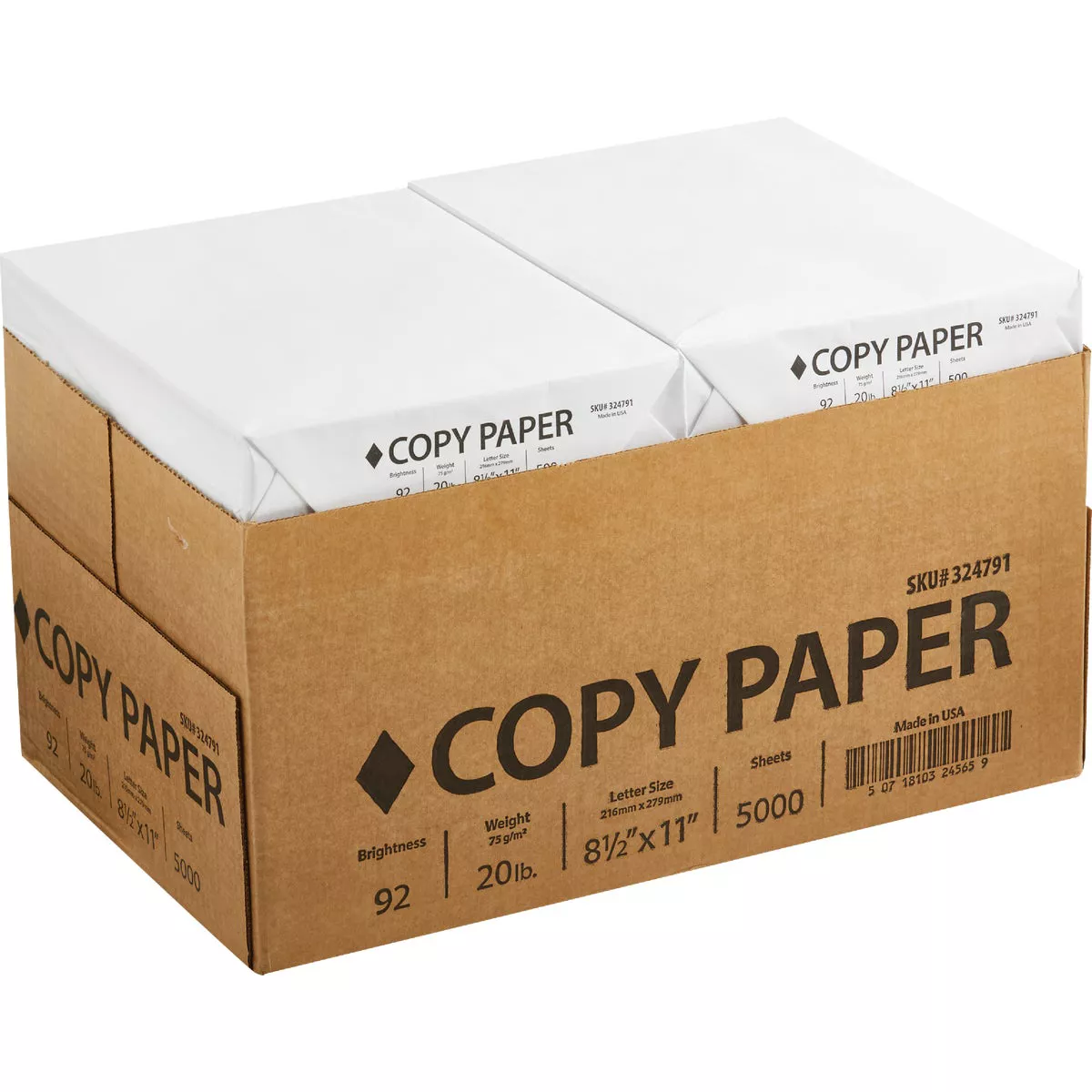 Staples 8.5 In. x 11 In. 20 Lb. White Copier Paper, 5000 Sheets | Do it ...