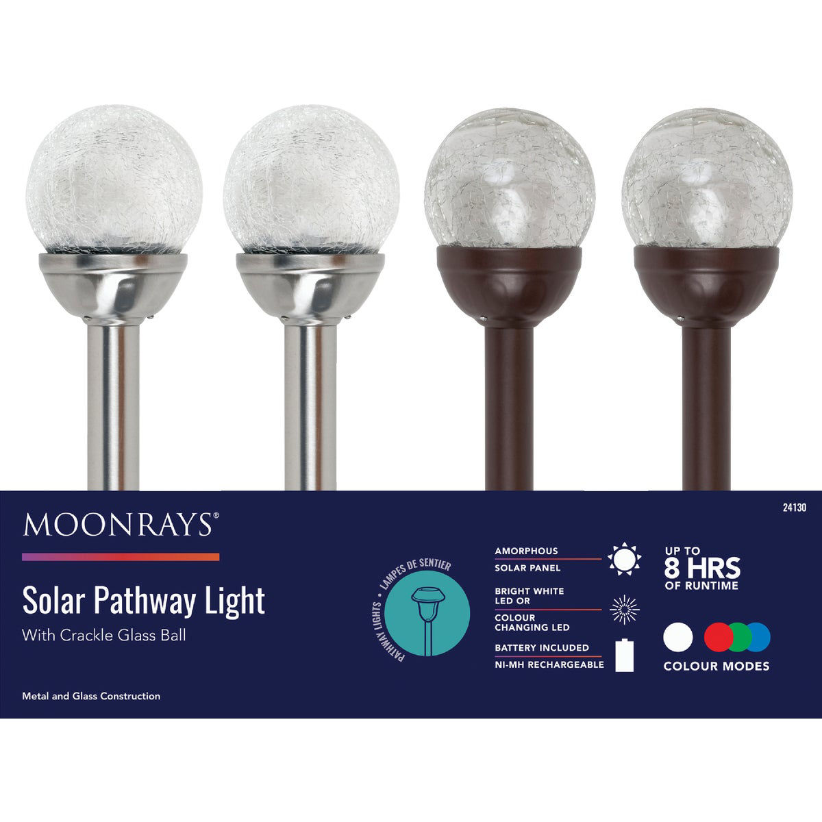 Moonrays 15 In. Crackle Glass Ball Solar Stake Light | Do it Best