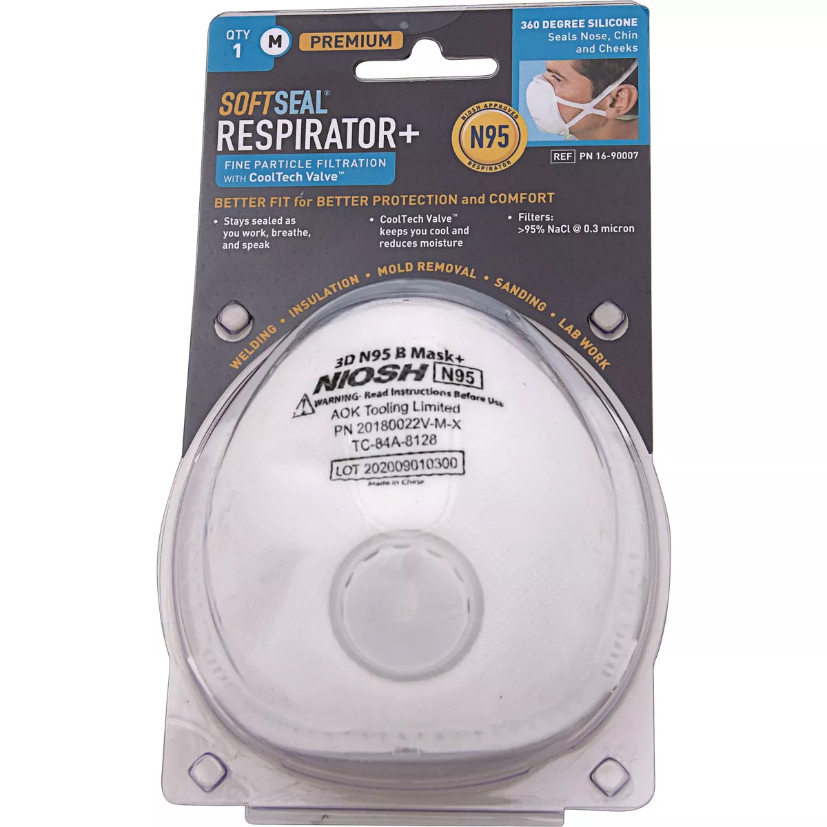 Softseal Medium N95 360-Degree Silicone Seal 3D Respirator with Valve | Do it Best