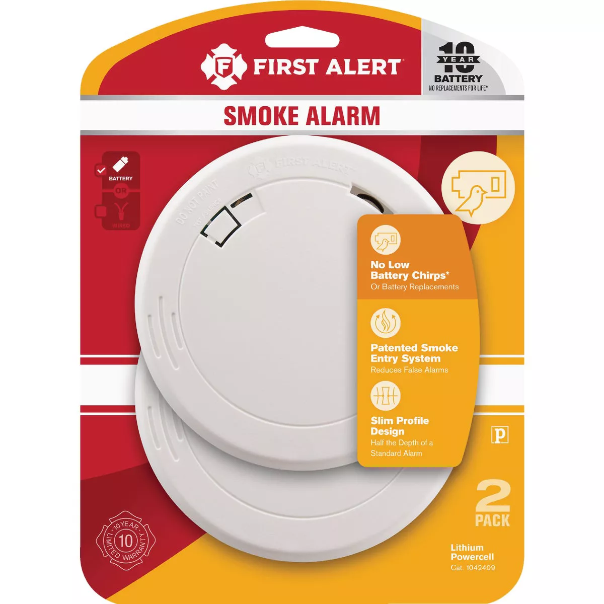 First Alert 10-Year Sealed Battery Photoelectric Smoke Alarm (2-Pack ...