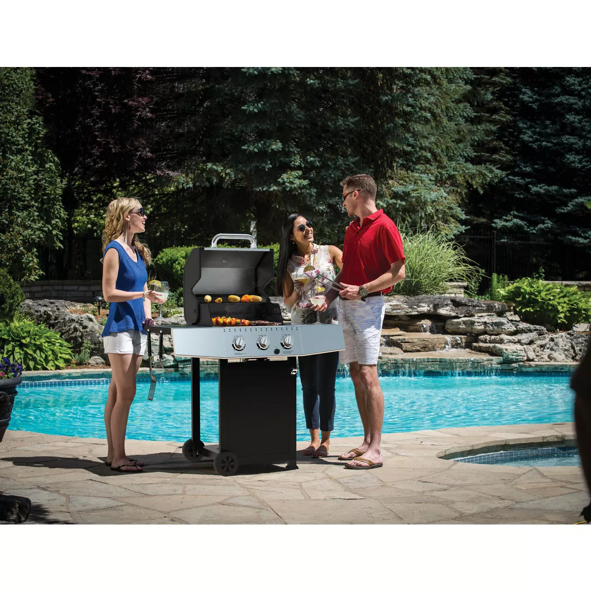 GrillPro 3-Burner Stainless Steel & Black 30,000 BTU LP Gas Grill | Do ...
