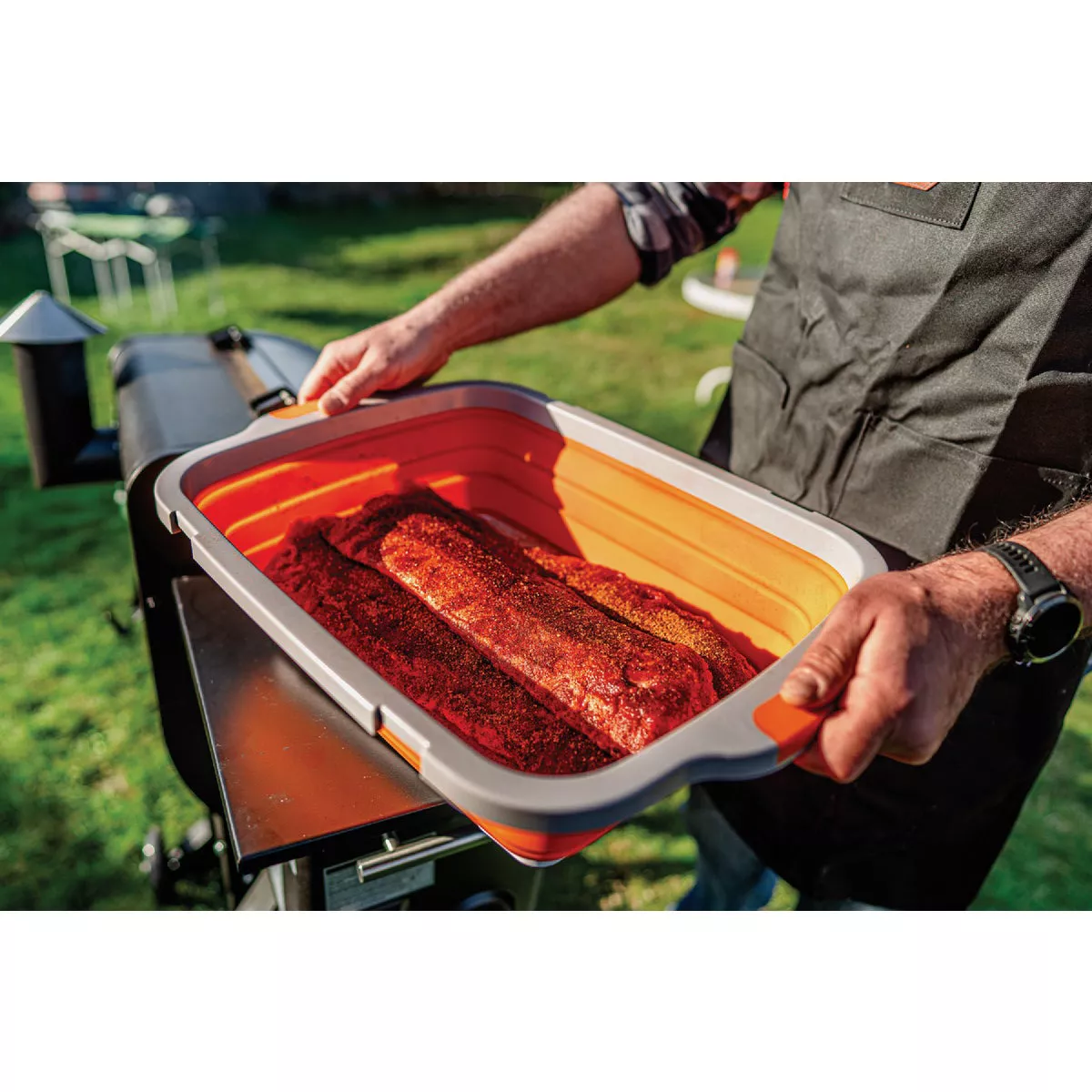 Drip EZ XL Orange 22.5 In. L. x 16.25 In. W. x 5.5 In. D. Collapsible ...