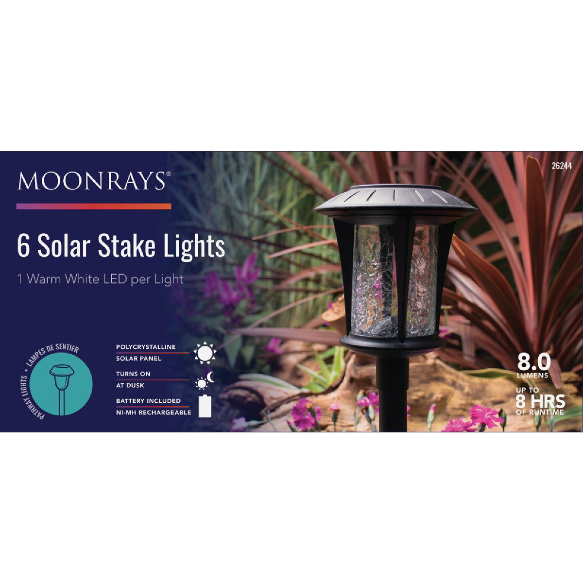 Moonrays Crackle Glass Solar Stake Light Set (6-Pack) | Do it Best