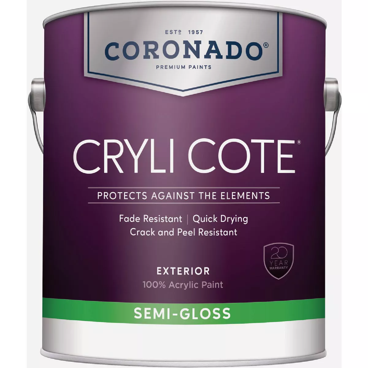 Coronado Cryli Cote Acrylic Semi Gloss Exterior House Paint, Base 3, 1 ...
