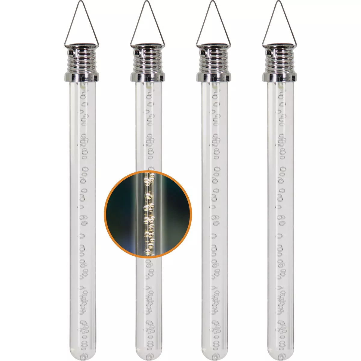 Exhart 10 In. Solar Acrylic Warm White LED Bubble Stick Solar Light ...