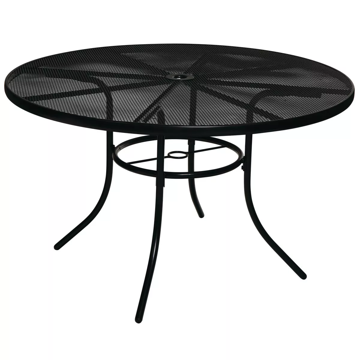 Outdoor Expressions 48 In. Round Black Metal Mesh Steel Table | Do it Best