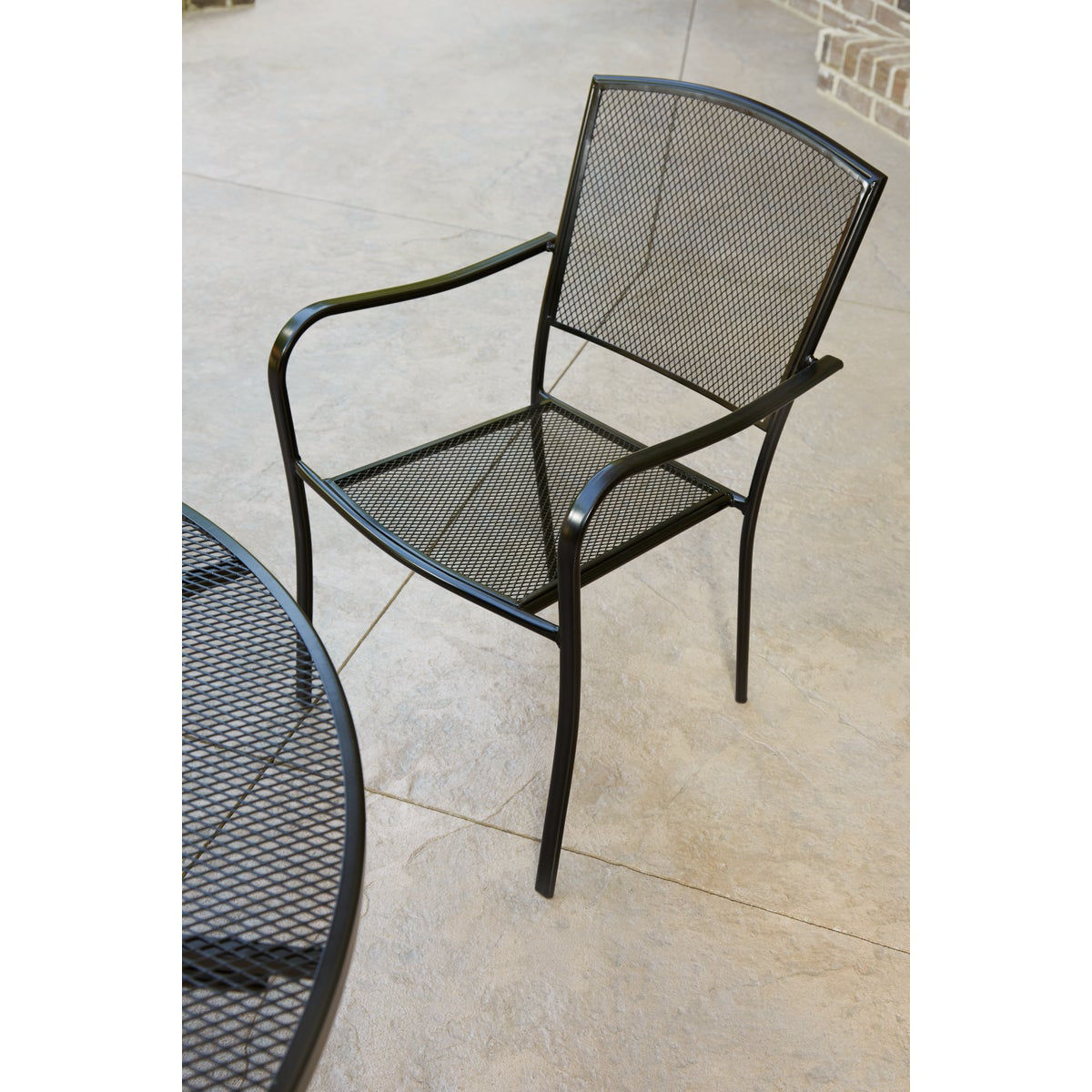 Outdoor Expressions 48 In. Round Black Metal Mesh Steel Table | Do it Best