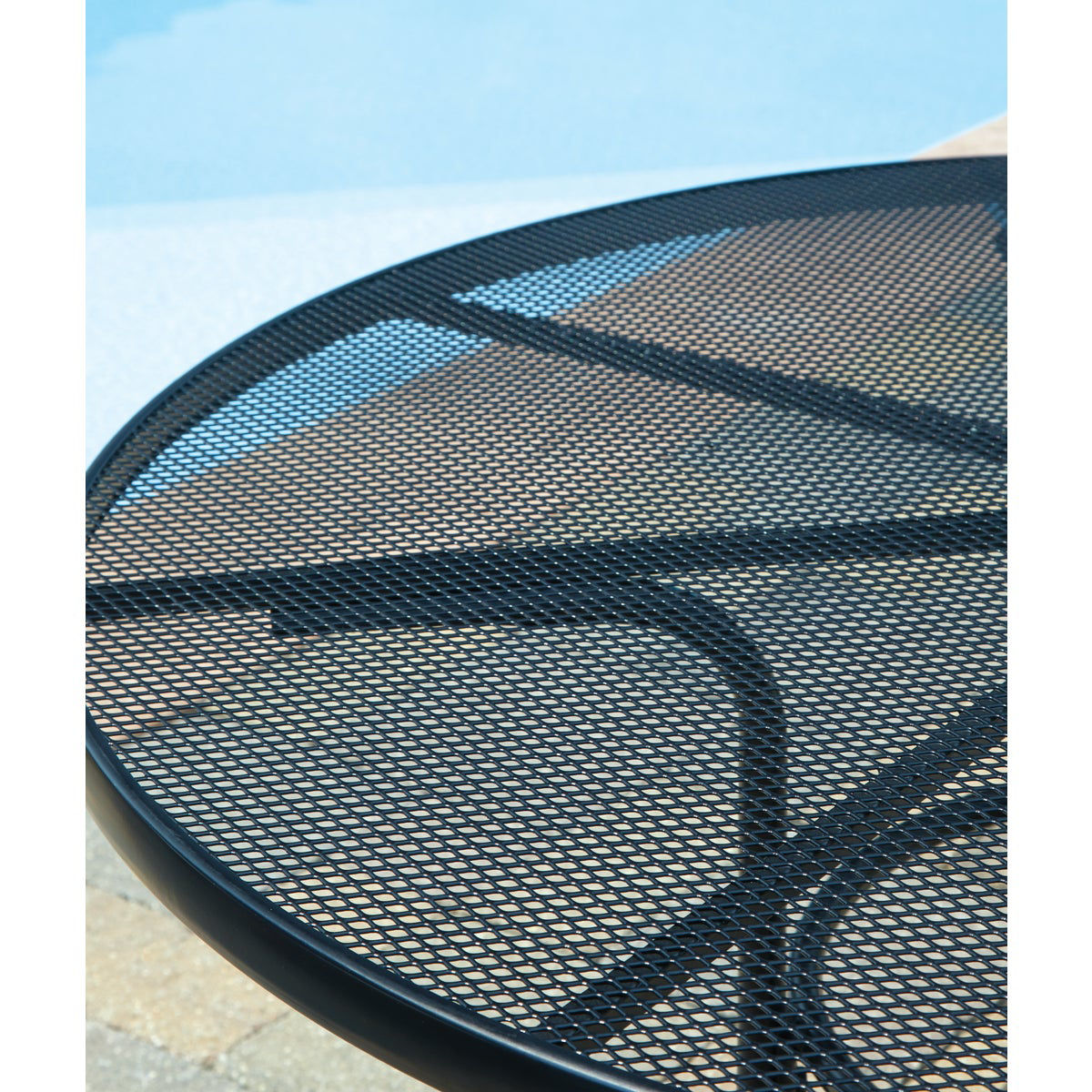 Outdoor Expressions 48 In. Round Black Metal Mesh Steel Table | Do it Best