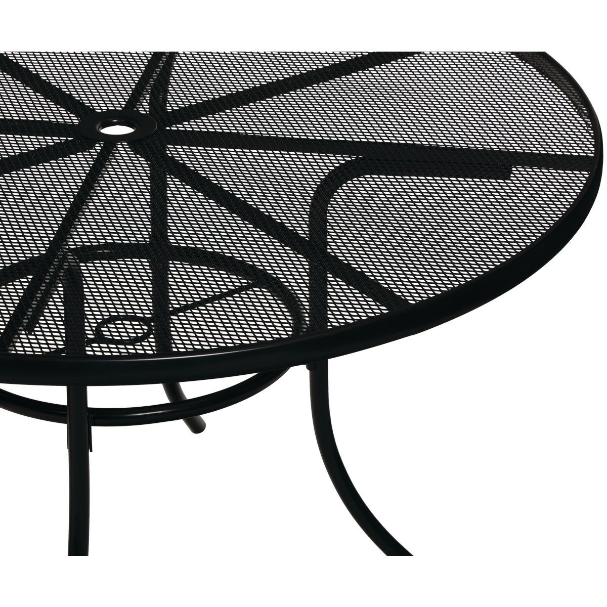 Outdoor Expressions 48 In. Round Black Metal Mesh Steel Table | Do it Best