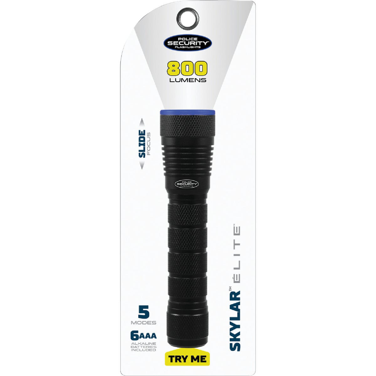 Police Security Skylar 6AAA 800 Lm. Focusing Industrial LED Flashlight ...