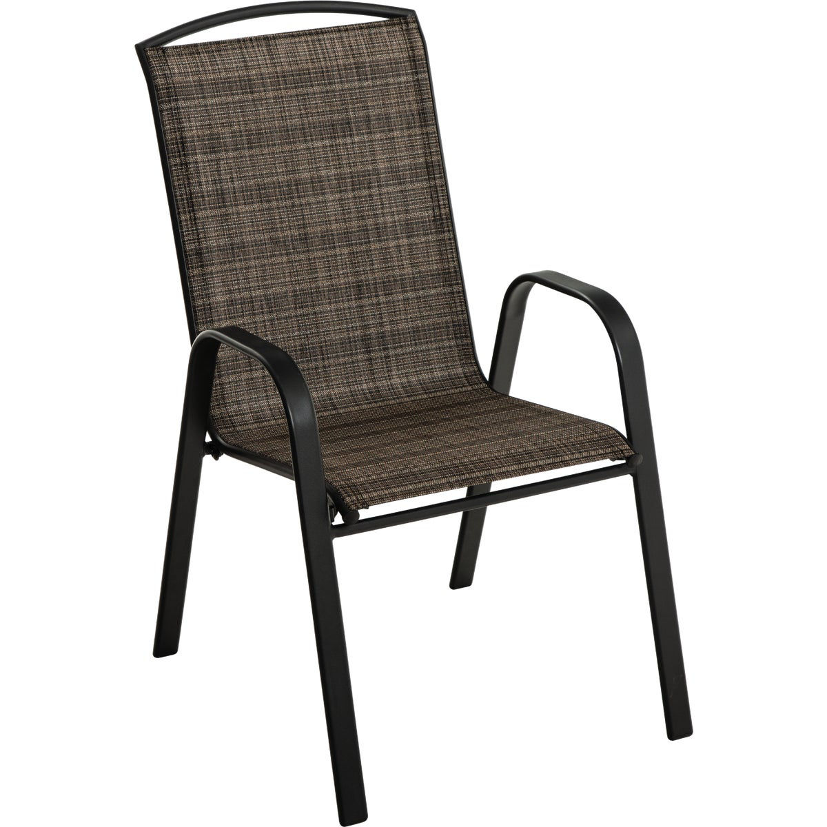 Outdoor Expressions Windsor Collection Black Steel Sling Stacking Chair ...