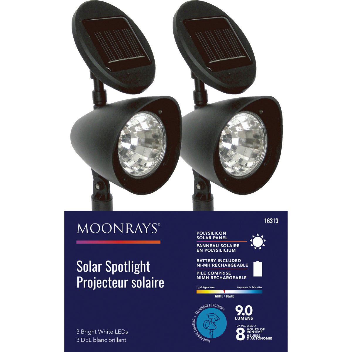 Moonrays Black Plastic Solar Spotlight | Do it Best