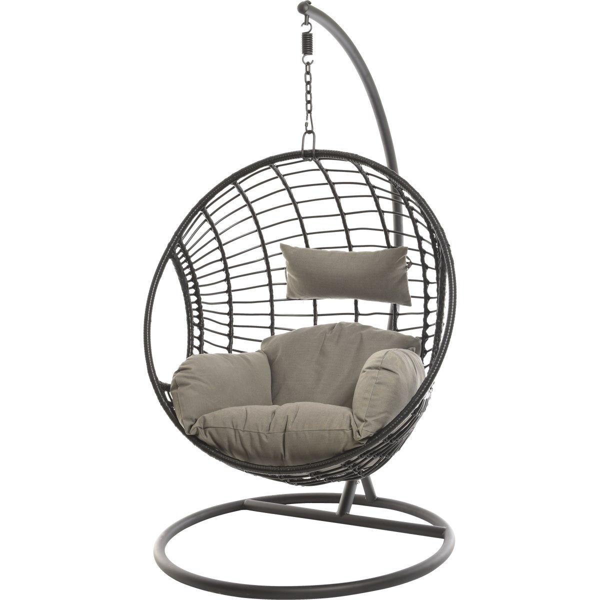 Decoris Garden Furniture London Black Outdoor Wicker Hanging Egg Chair ...