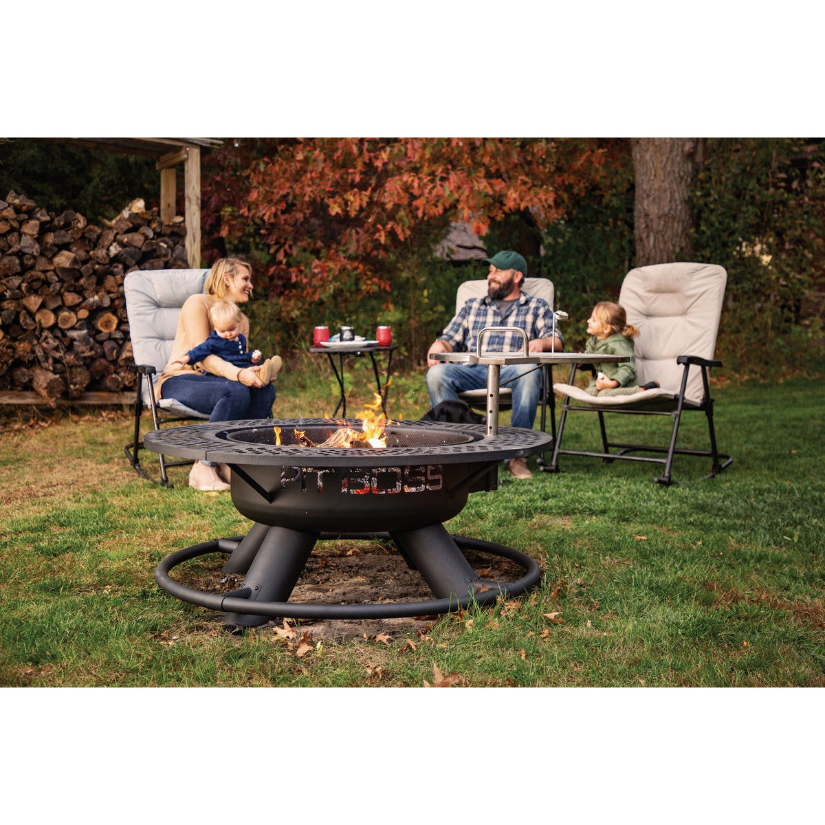 Pit Boss 2-In-1 24 In. Black Round Fire Pit & Grill | Do it Best