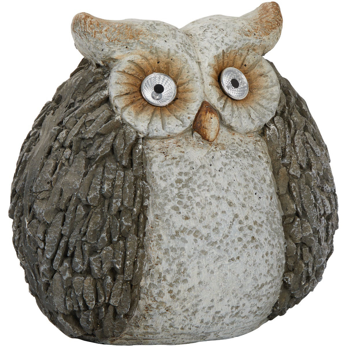 Alpine 13 In. H. Magnesia Owl Statue with Solar LED Eyes | Do it Best