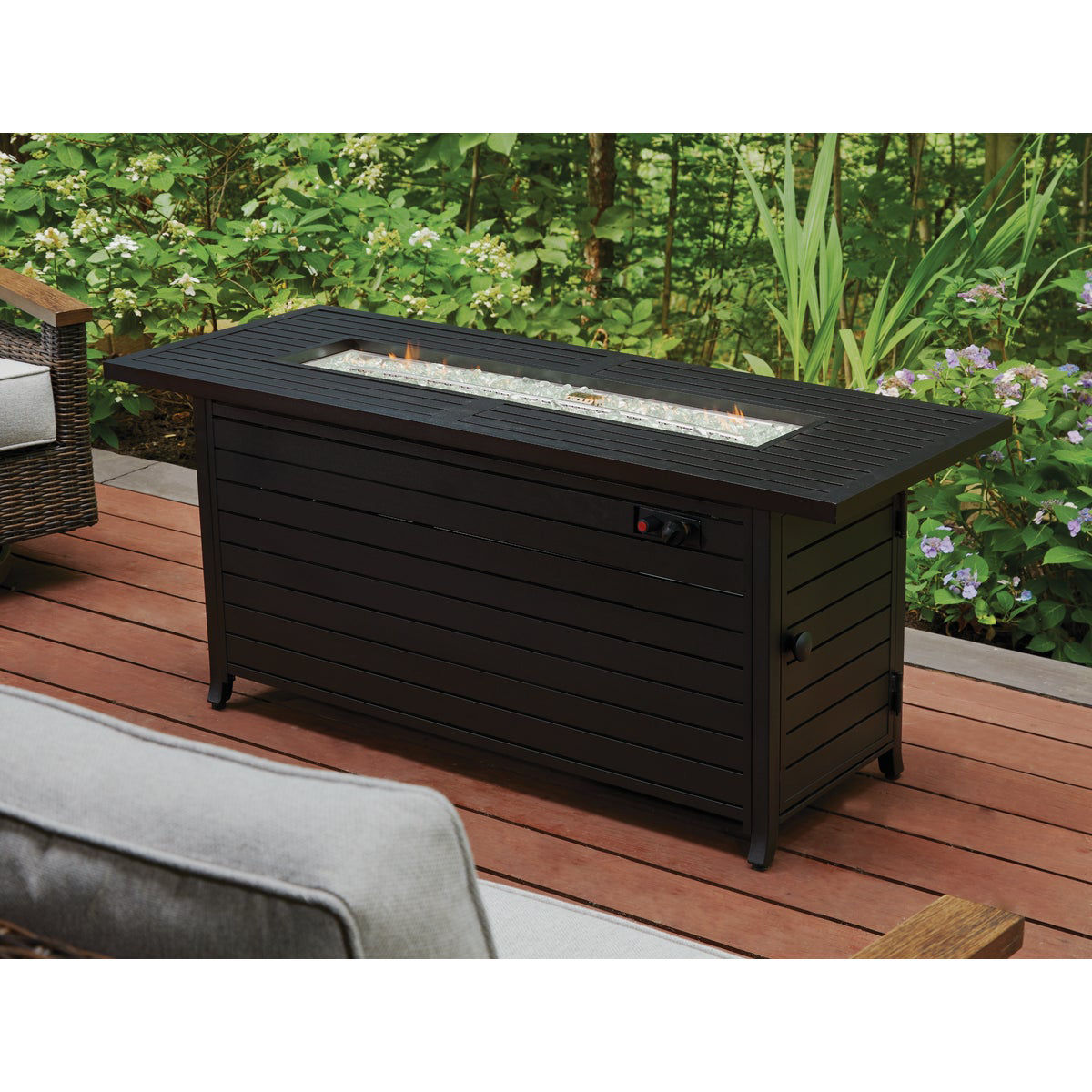 Outdoor Expressions 56 In. x 21 In. Rectangular Propane Fire Pit Table ...