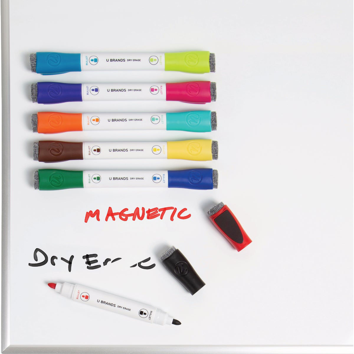 U Brands Magnetic Double Ended Chisel Tip Dry Erase Marker Assortment ...
