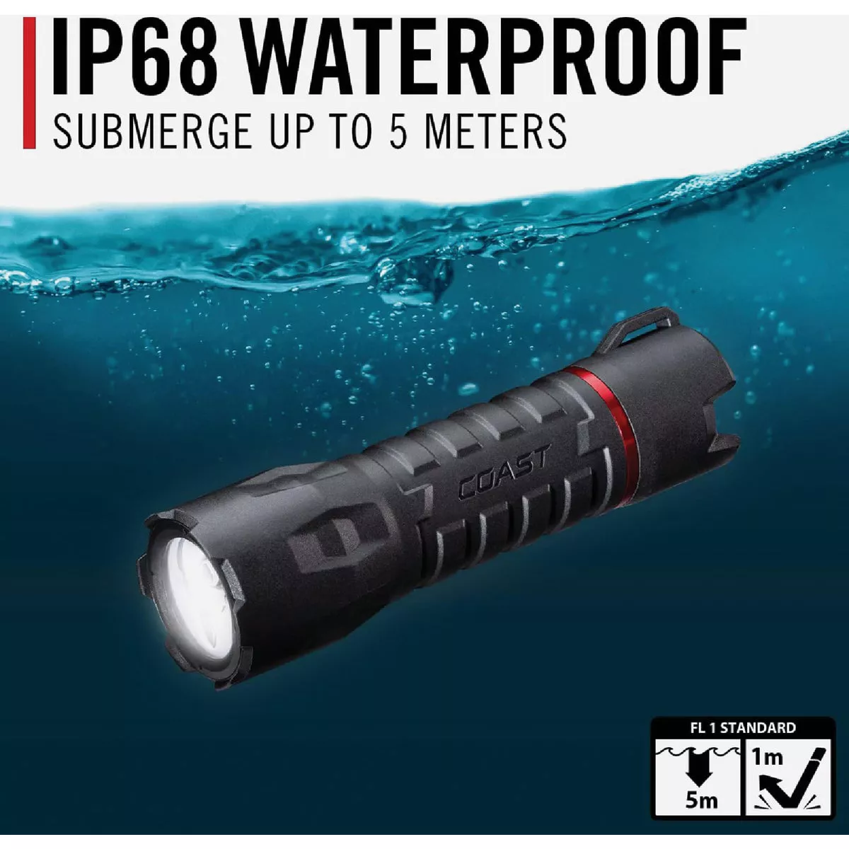 Coast PS500R ZX456 740 Lm. LED Fixed Focus Beam System Flashlight | Do ...