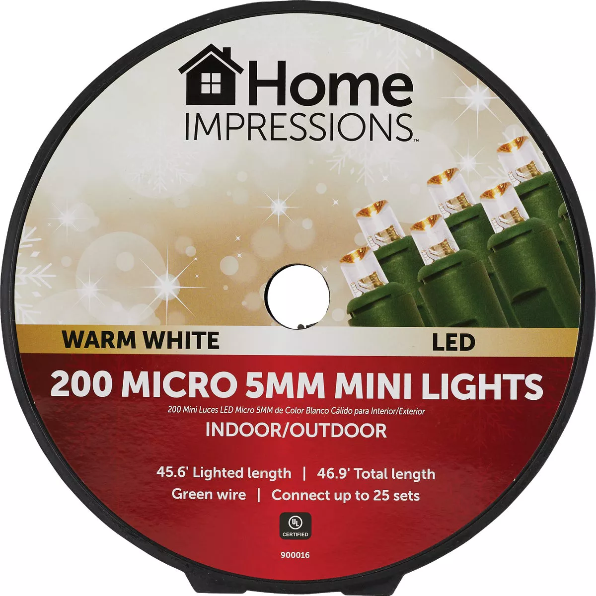 Home Impressions Warm White 200-Bulb Micro 5MM Mini LED Light Set | Do ...