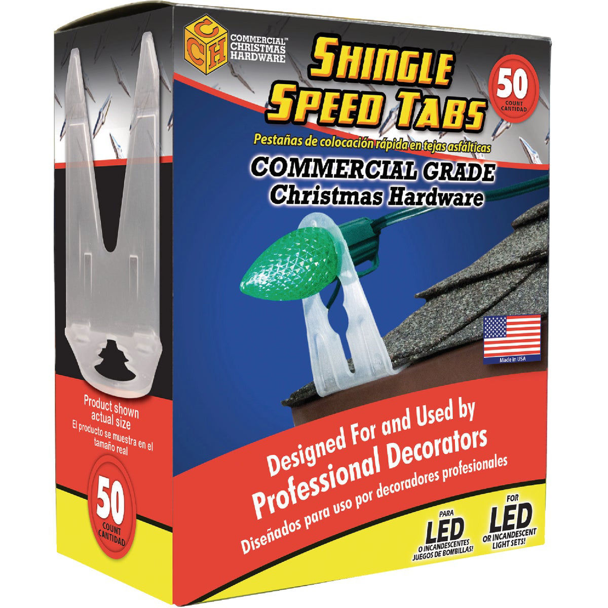Commercial Christmas Hardware White Clip-On Shingle Speed Tabs (50-Pack ...