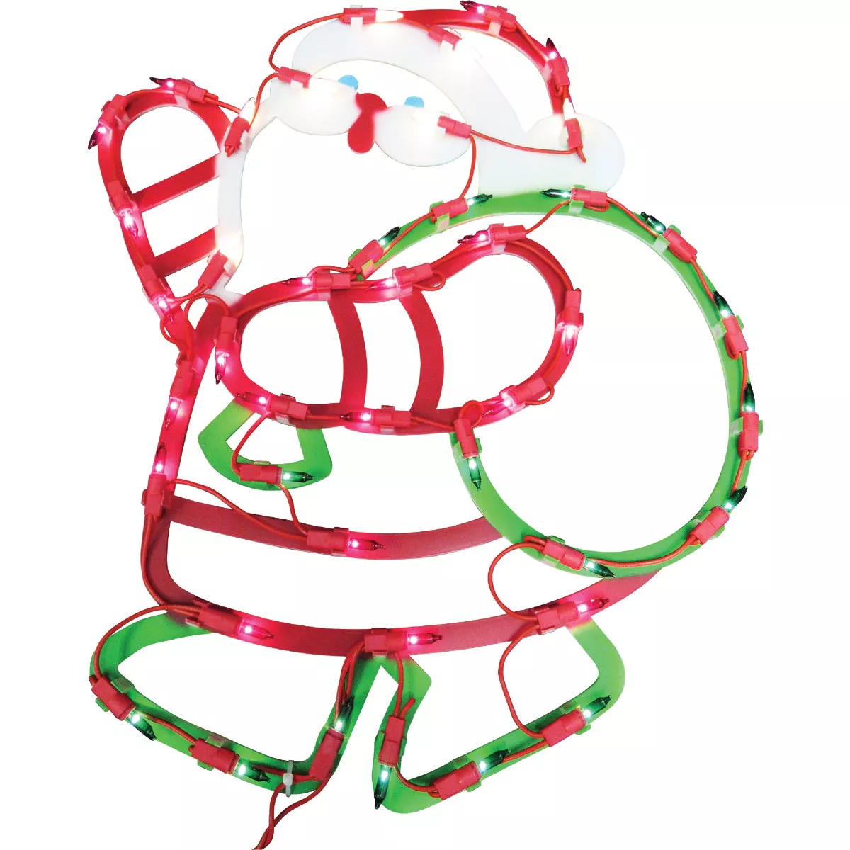J Hofert 17.5 In. Pre-Lit Waving Santa Plaque with 43 Lights | Do it Best