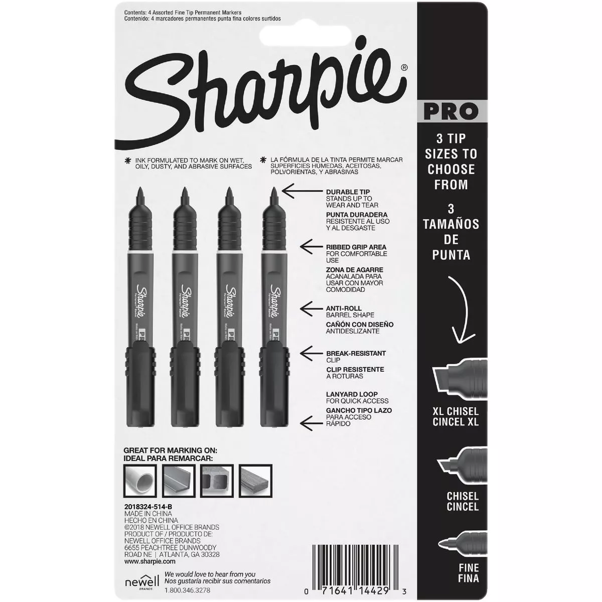 Sharpie Pro Assorted Color Fine Point Permanent Markers (4-Pack) | True ...
