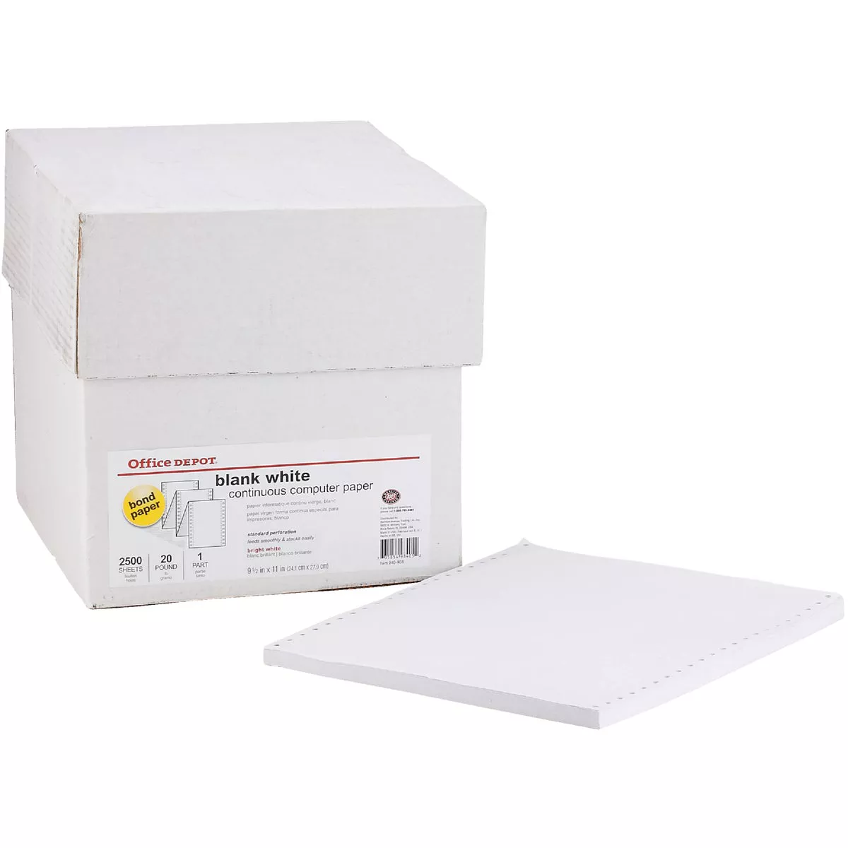 Staples 8-1/2 In. x 11 In. 20 Lb. White Blank Computer Printer Paper ...
